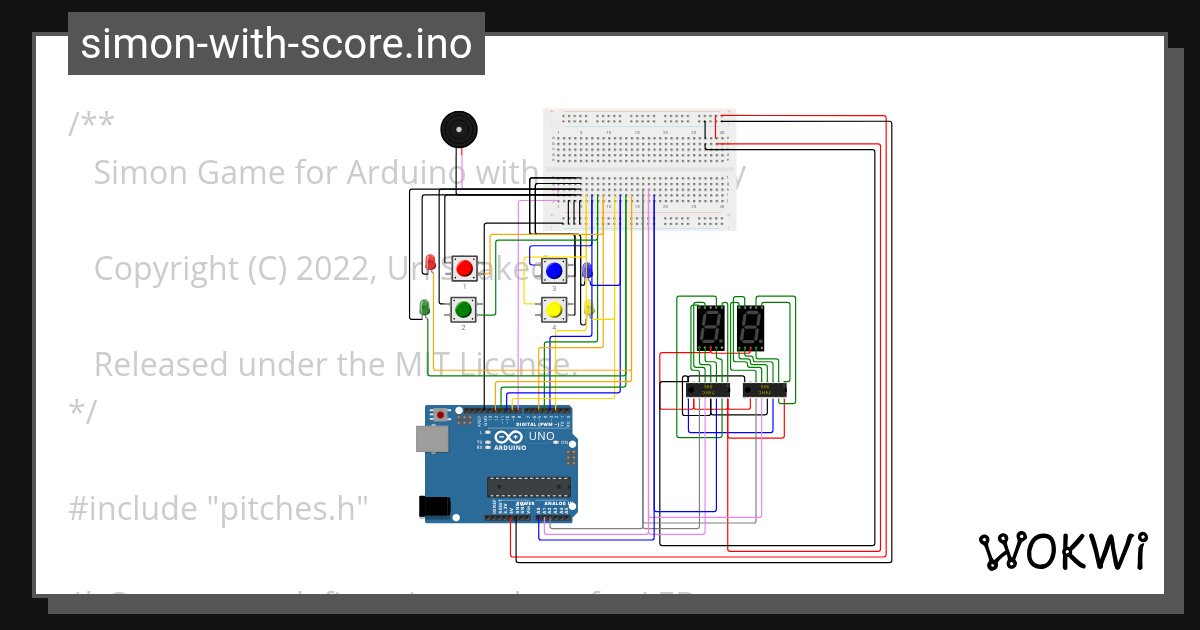 simon-with-score.ino - Wokwi ESP32, STM32, Arduino Simulator