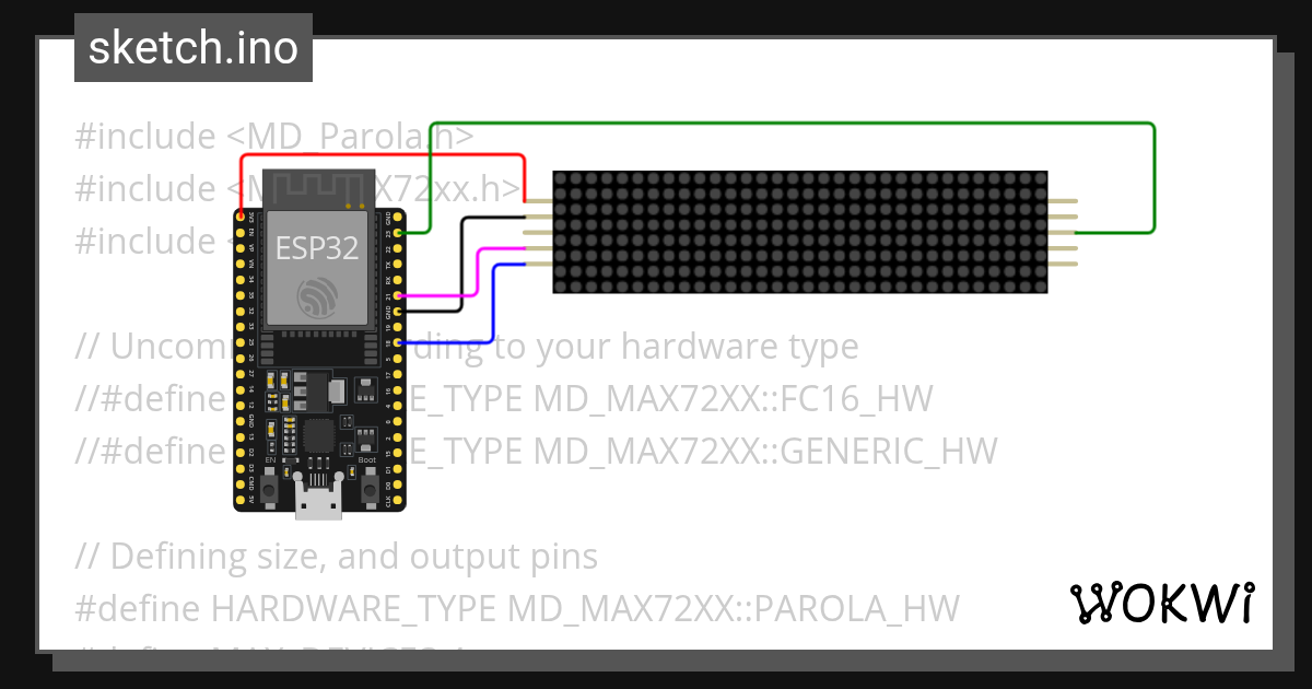 esp32 matrix - Wokwi ESP32, STM32, Arduino Simulator