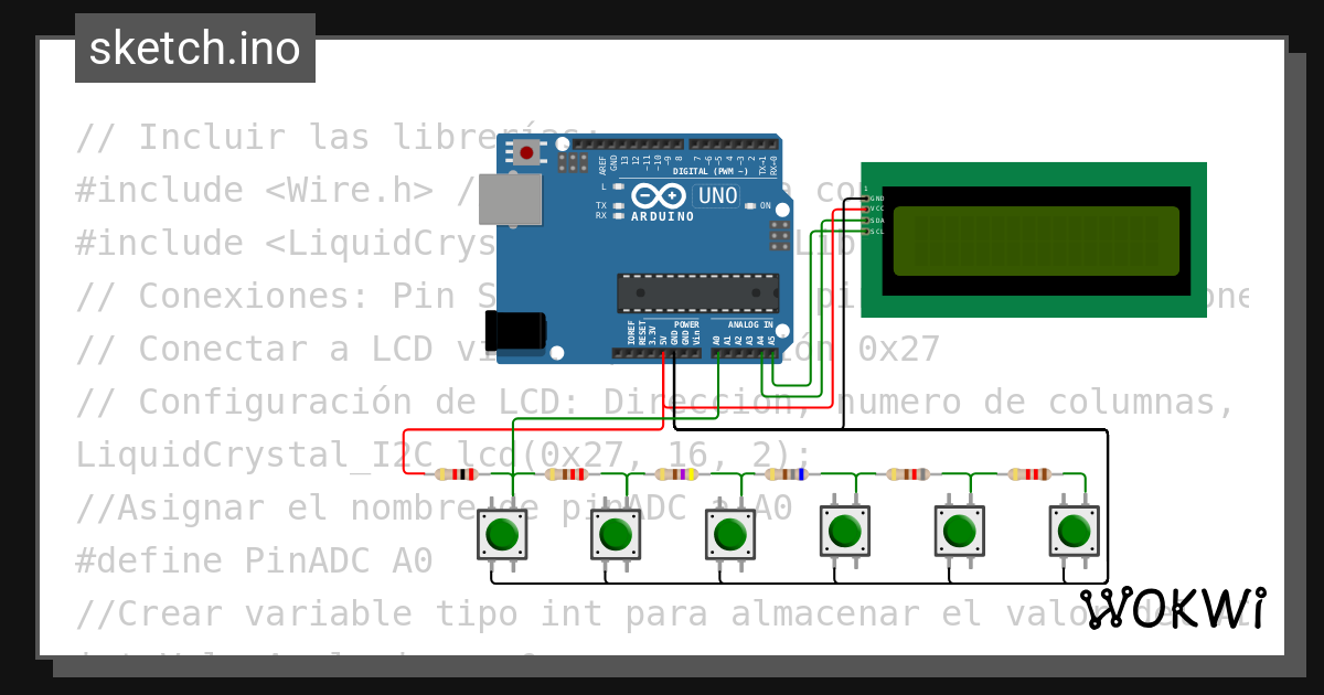 Pulsadores Pin A0 Wokwi Esp32 Stm32 Arduino Simulator 6021