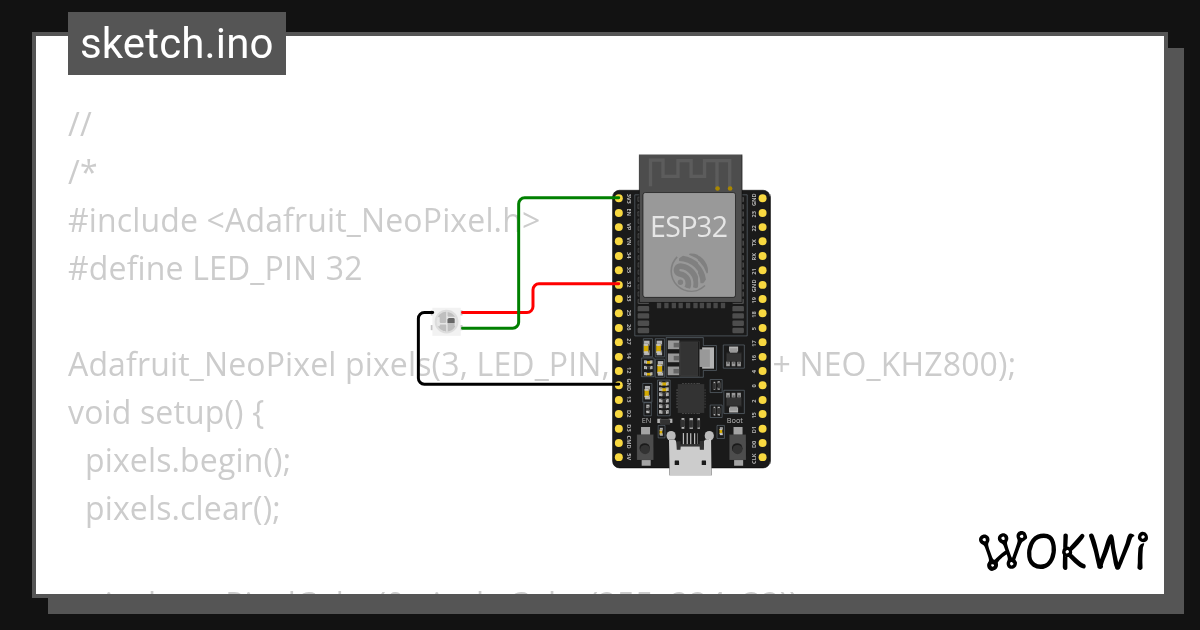 L2(NeoPixel) - Wokwi ESP32, STM32, Arduino Simulator