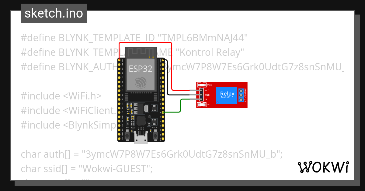 Kontrol Relay - Wokwi ESP32, STM32, Arduino Simulator Kontrol Relay - Wokwi ESP32, STM32, Arduino Simulator