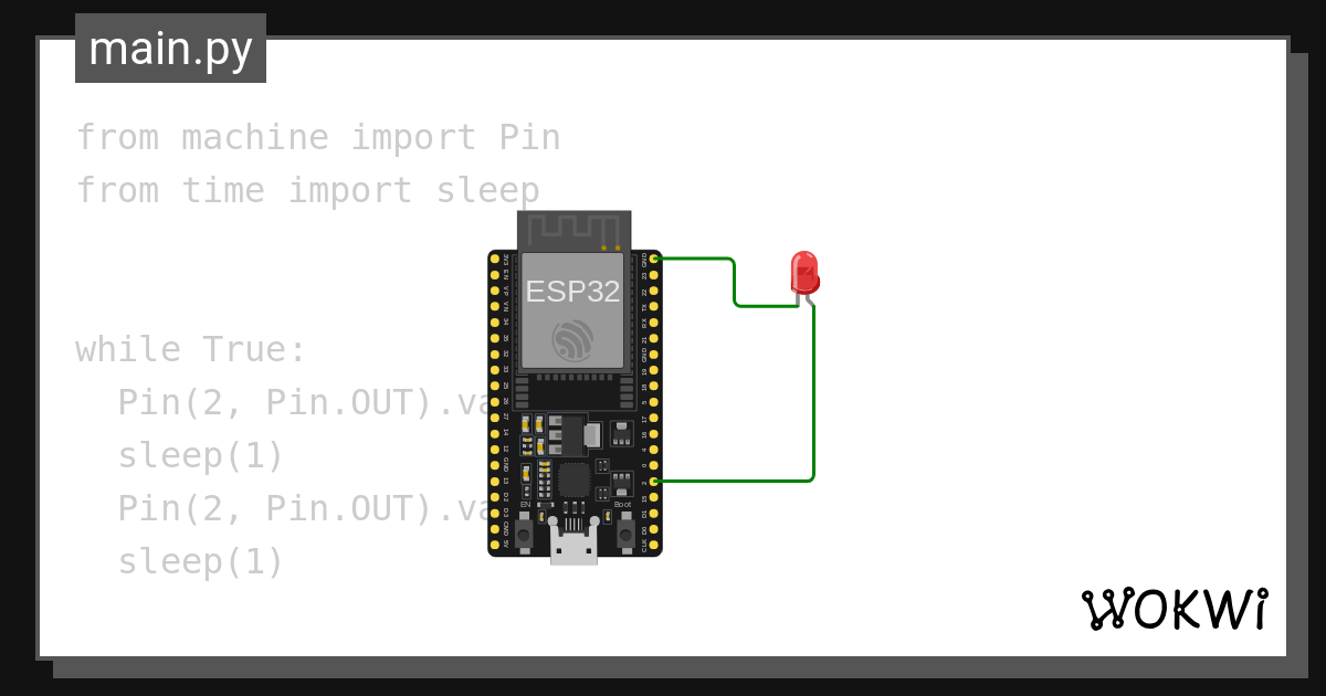 ไฟกระพริบ Wokwi Esp32 Stm32 Arduino Simulator 