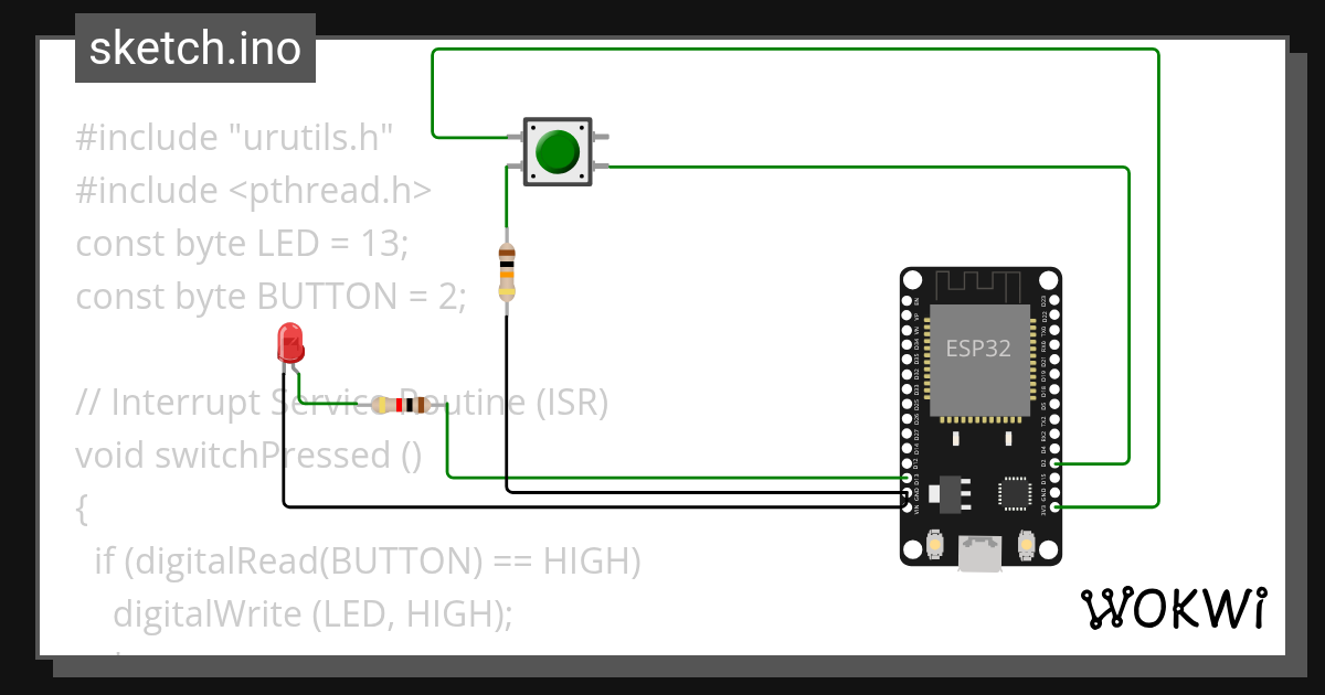 Interrupt 2 Wokwi Esp32 Stm32 Arduino Simulator 