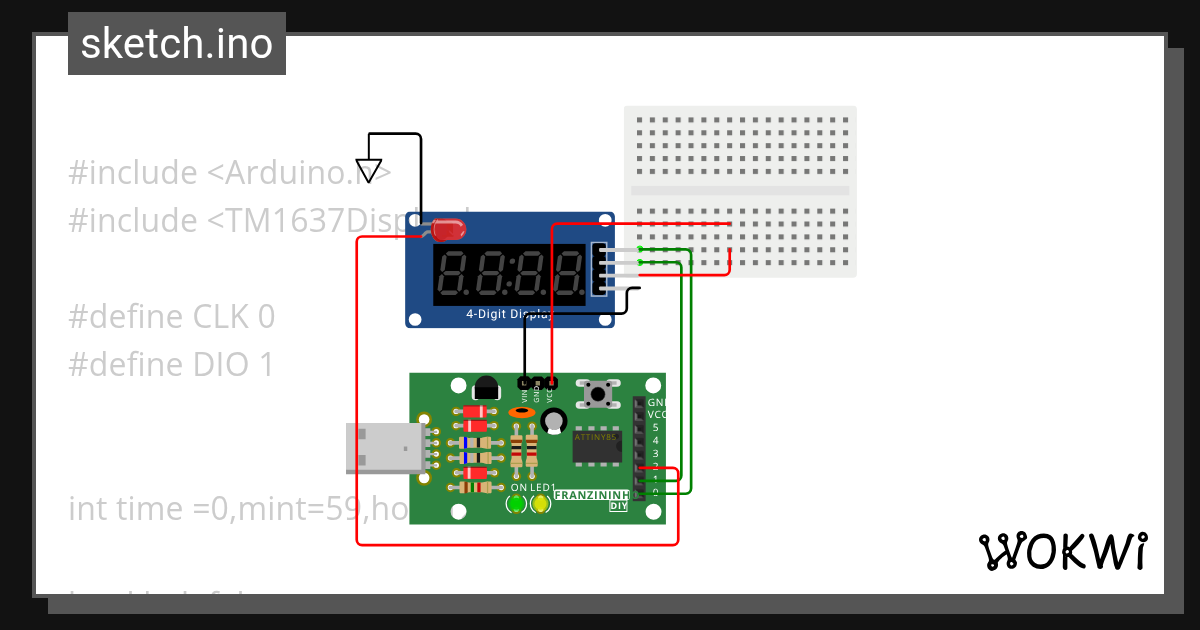 Timer 7seg Tm1637 Wokwi Esp32 Stm32 Arduino Simulator 8406