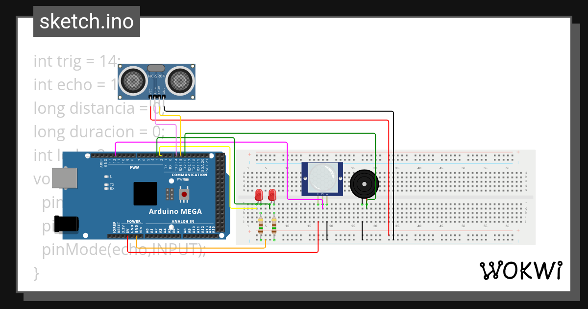 S3E4: Ultrasonico Led - Wokwi ESP32, STM32, Arduino Simulator
