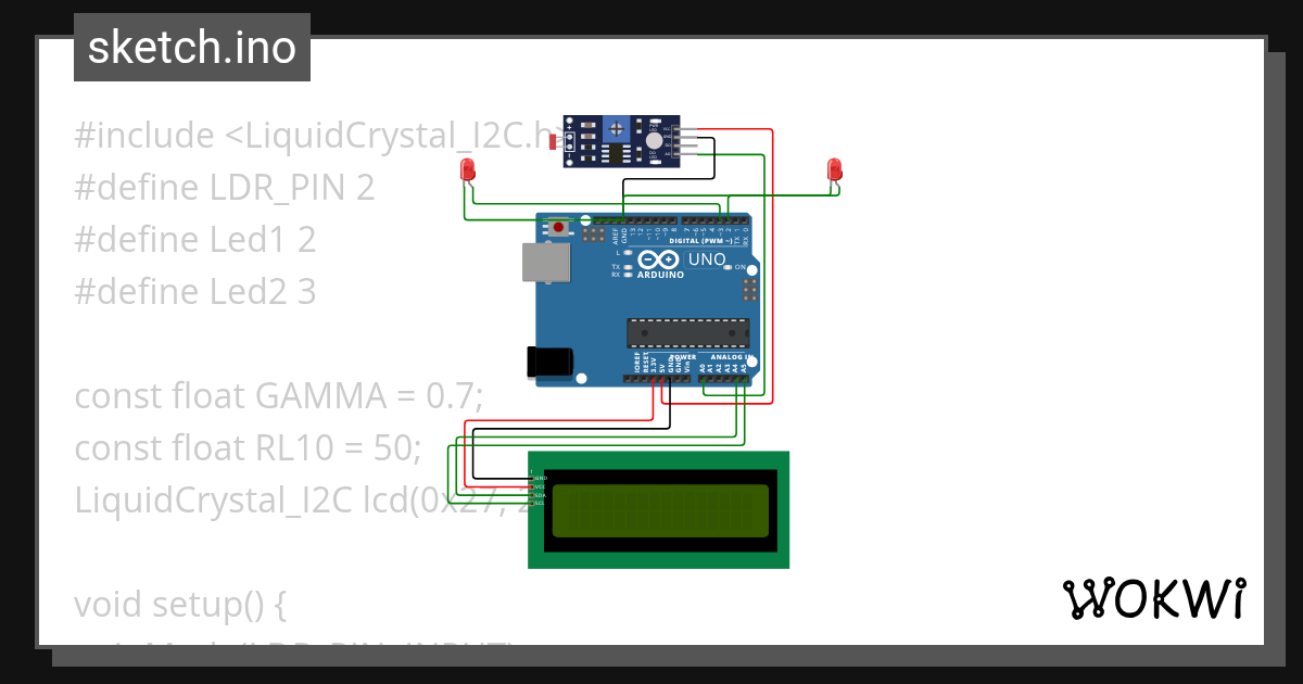 LDR - Wokwi ESP32, STM32, Arduino Simulator