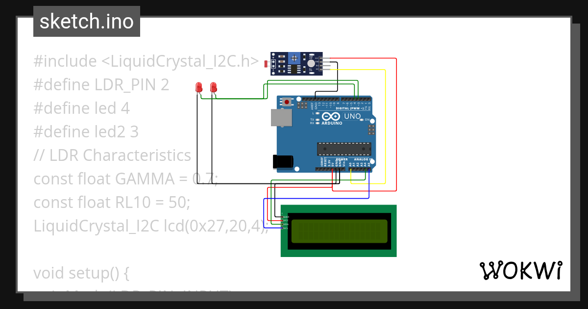 Ldr วัดความสว่าง Wokwi Esp32 Stm32 Arduino Simulator 3961