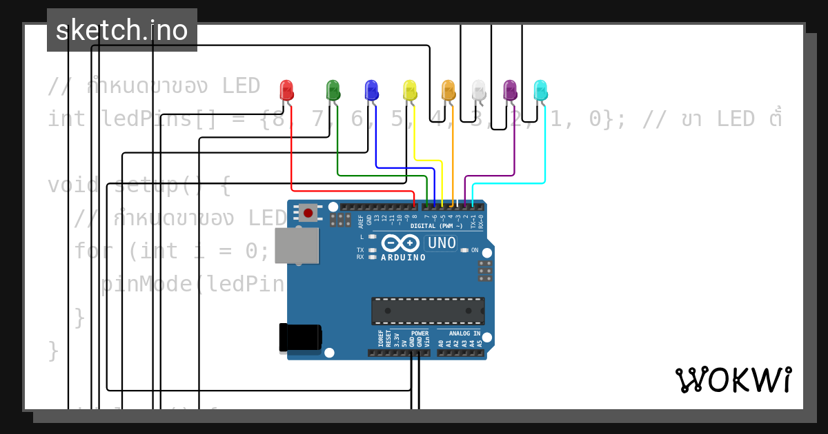 พิชชา34 ไฟวิ่งคู่1 ข้อ2 Wokwi Esp32 Stm32 Arduino Simulator