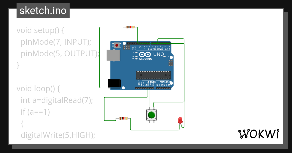 Push Button Wokwi Esp32 Stm32 Arduino Simulator 7403