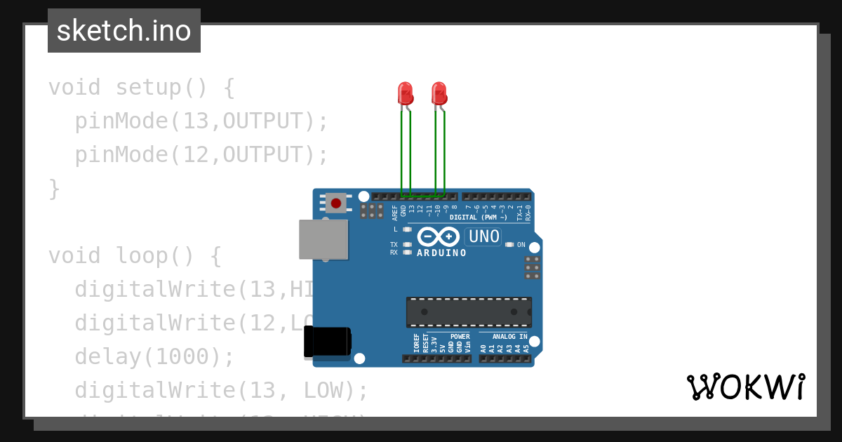 1b Blinking Leds Alternatively Wokwi Esp32 Stm32 Arduino Simulator