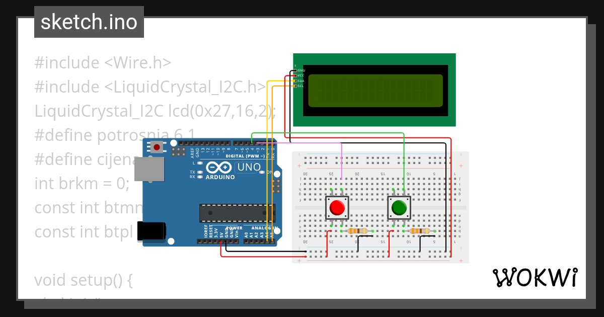 Kalkulator potrosnje goriva - Wokwi ESP32, STM32, Arduino Simulator