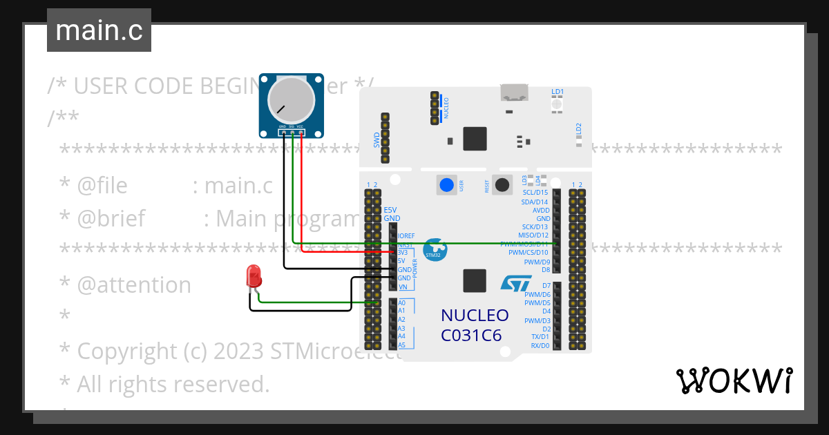 potentiometer 500 - Wokwi ESP32, STM32, Arduino Simulator