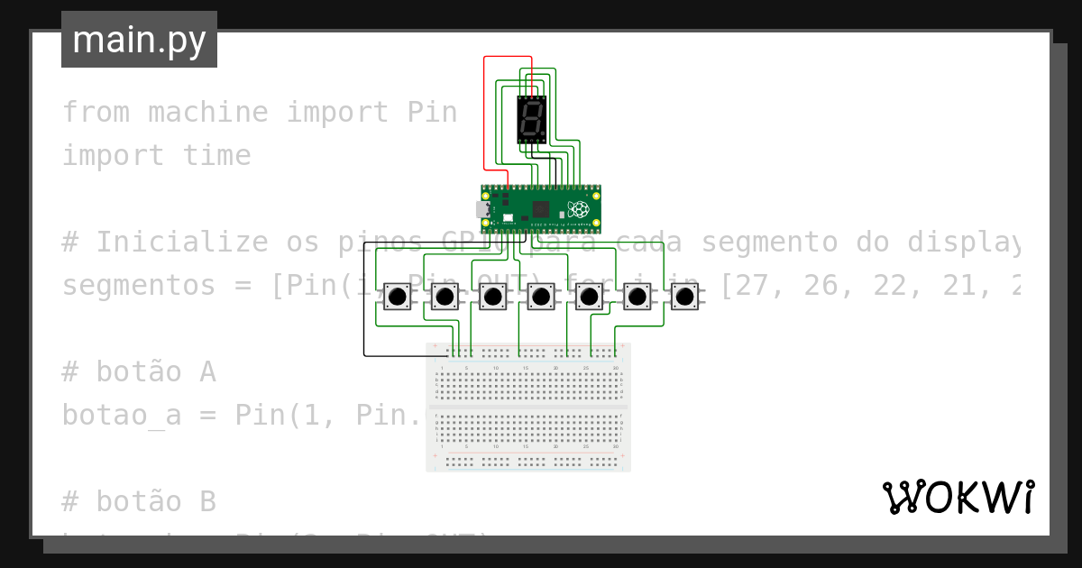 Desafio 7 Seguimentos Wokwi Esp32 Stm32 Arduino Simulator 