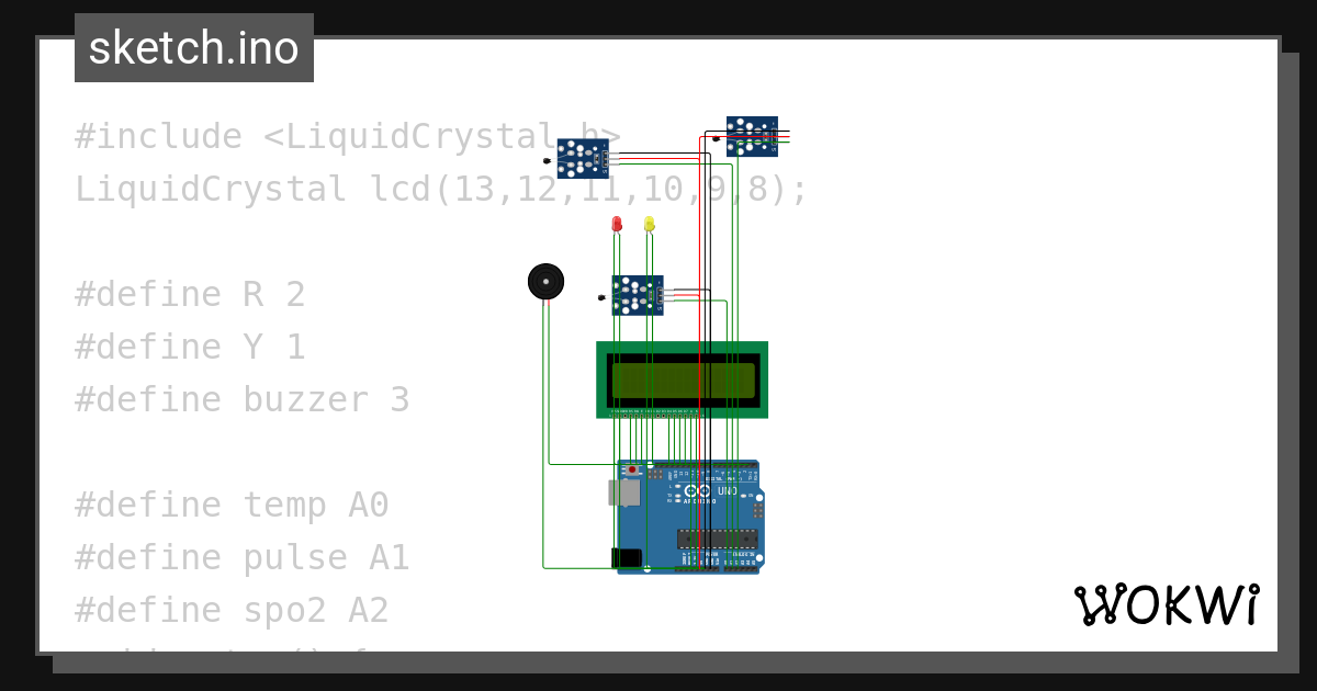 Led Lcd Buzzer Temp Sensor Wokwi Esp32 Stm32 Arduino Simulator