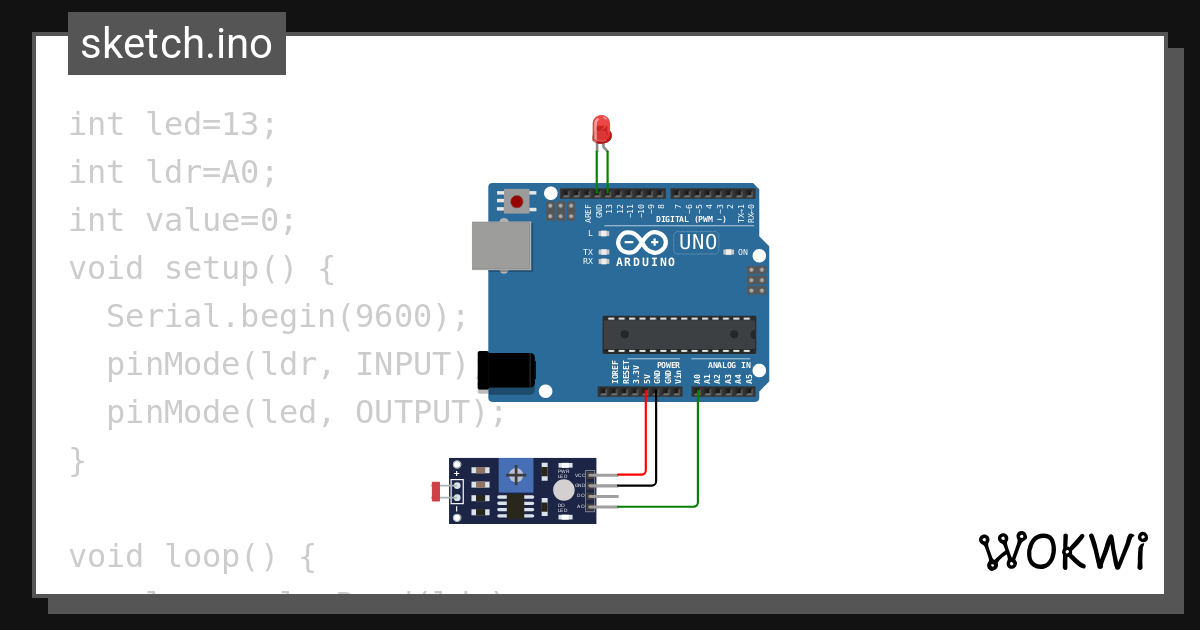 4a Ldr Analog Wokwi Esp32 Stm32 Arduino Simulator