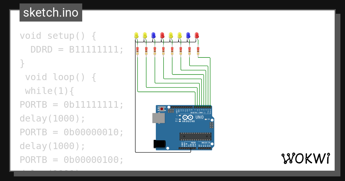 Secuenciador 74hc595 Wokwi Esp32 Stm32 Arduino Simulator 8193