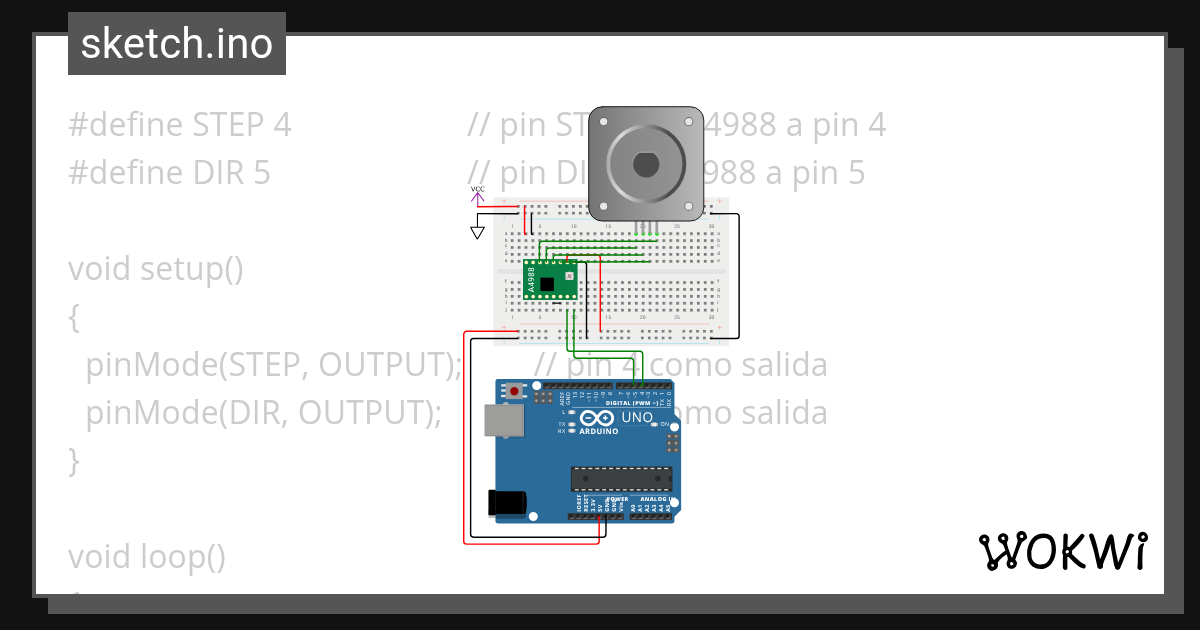 Stepper Motor 1 - Wokwi ESP32, STM32, Arduino Simulator