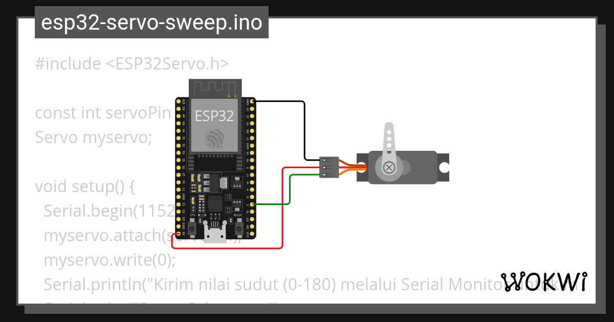Servo input Serial - Wokwi ESP32, STM32, Arduino Simulator