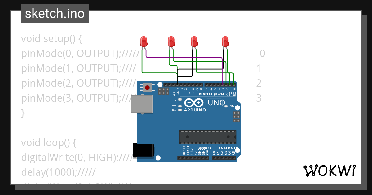prj2 led run - Wokwi ESP32, STM32, Arduino Simulator