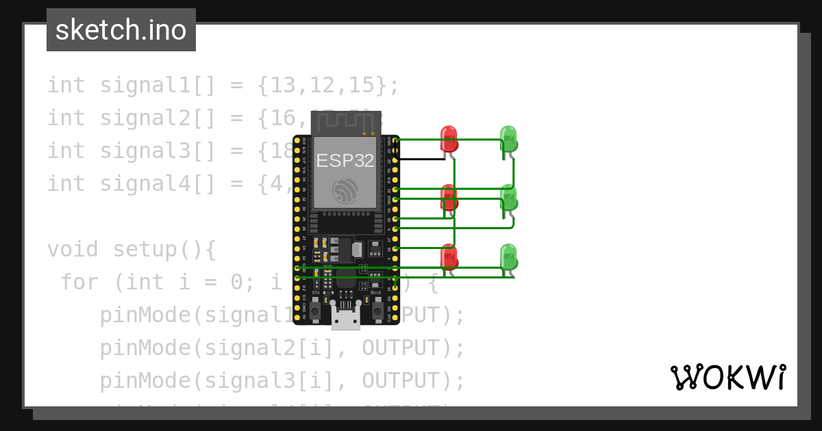 2200040332traffic Light Wokwi Esp32 Stm32 Arduino Simulator 8663