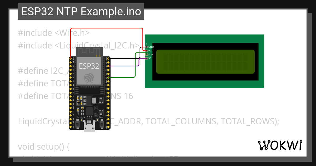 esp 32 lcd display - Wokwi ESP32, STM32, Arduino Simulator