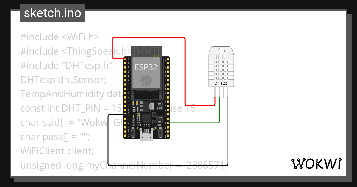 DHT 22 SIMULATION - Wokwi ESP32, STM32, Arduino Simulator