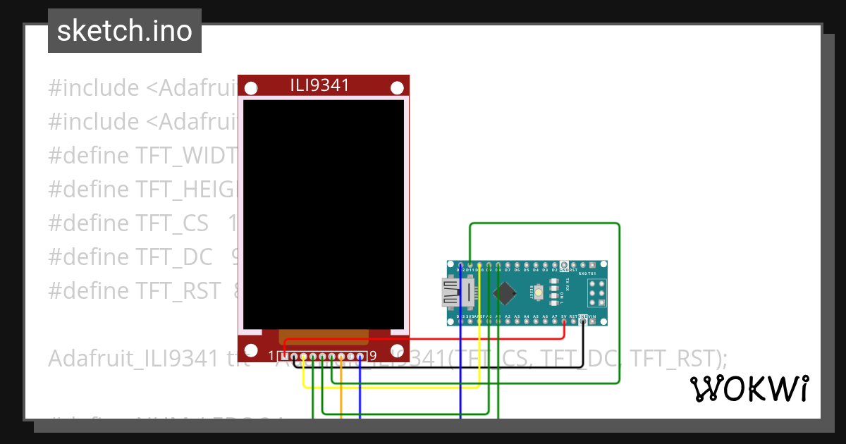 RGB RING ON TFT ILI93411 Copy - Wokwi ESP32, STM32, Arduino Simulator