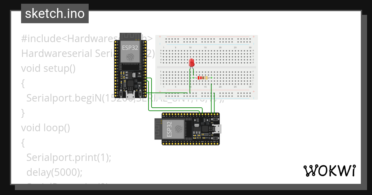Serial Communication Wokwi Esp32 Stm32 Arduino Simulator