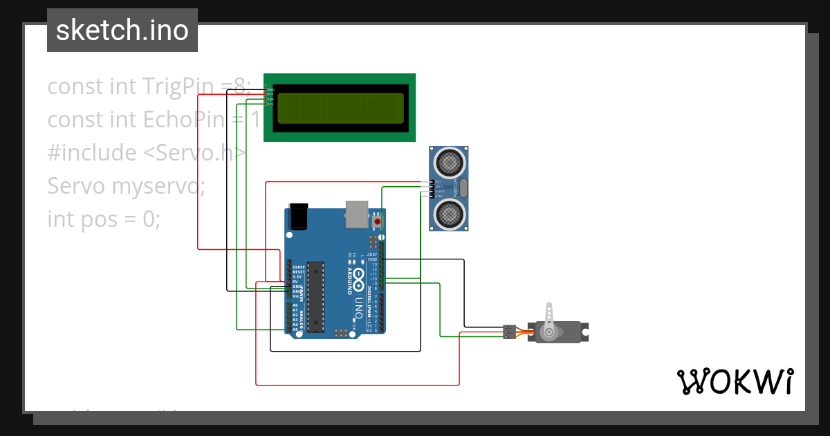 超声波舵机版 Wokwi Esp32 Stm32 Arduino Simulator 