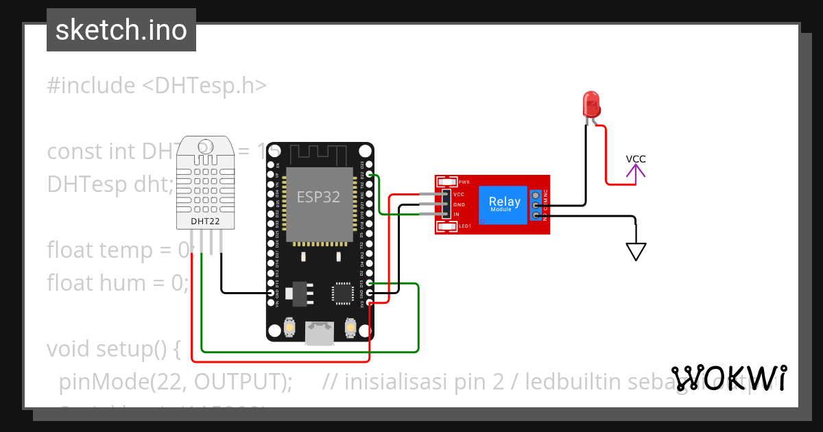 DHT Read ESP8266 - Wokwi ESP32, STM32, Arduino Simulator