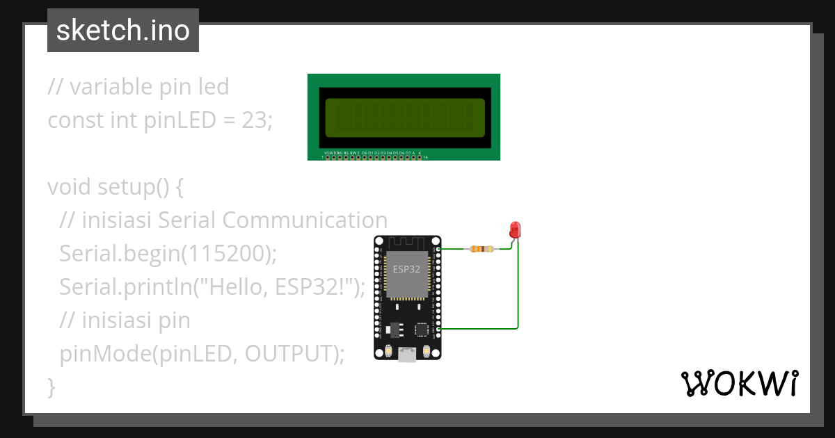 blink LED - Wokwi ESP32, STM32, Arduino Simulator