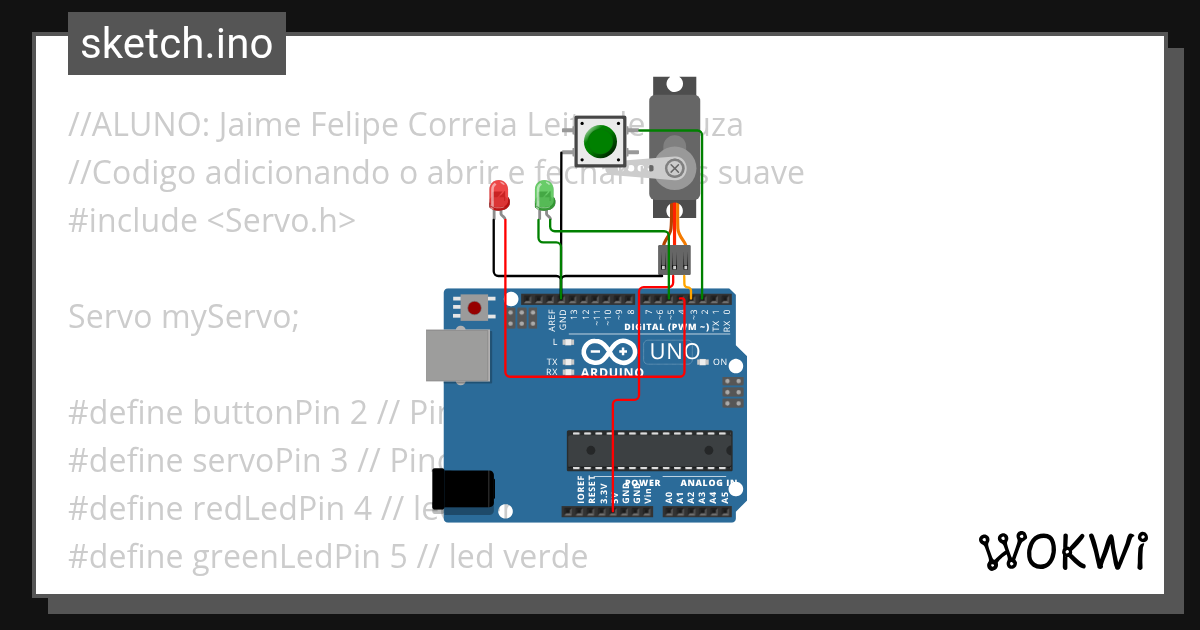 Cancela abrir e fechar mais suavemente - Wokwi ESP32, STM32, Arduino Simulator