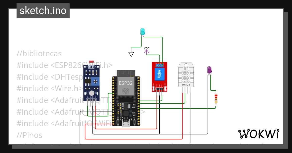 CloudWeb-Led-Rele-Temp - Wokwi ESP32, STM32, Arduino Simulator