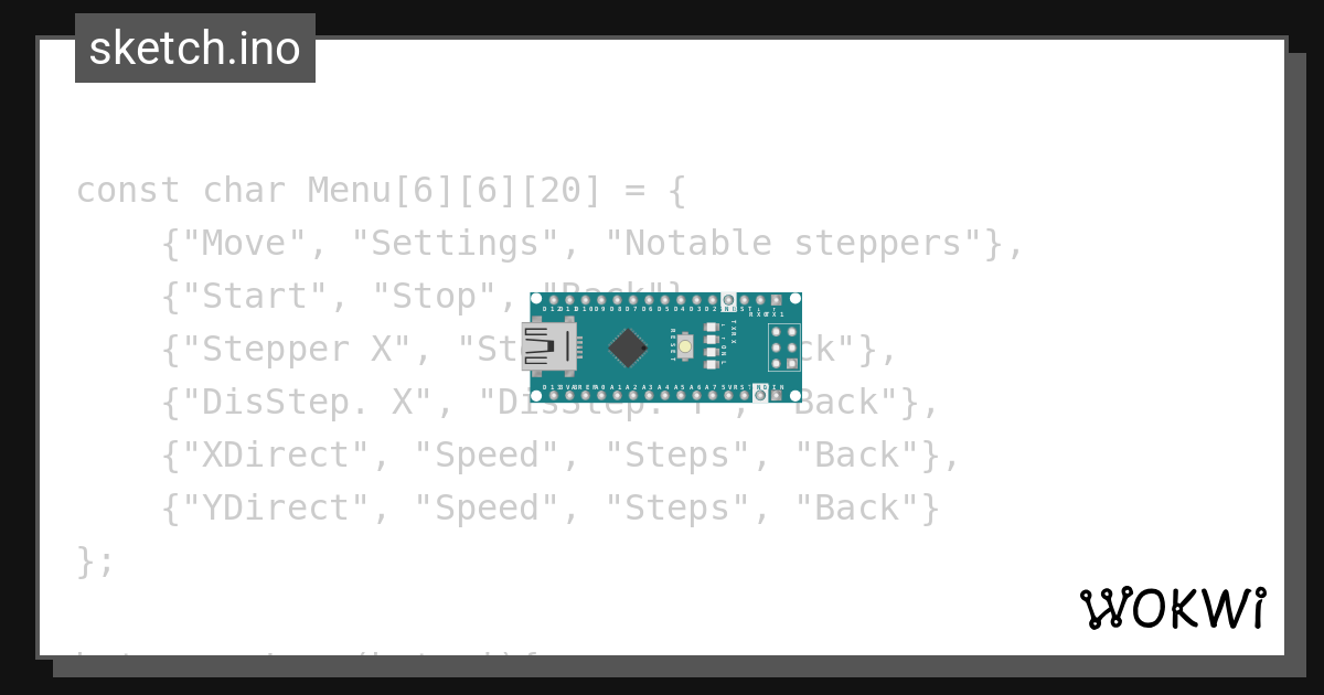 2 Layers Menu Char Wokwi Esp32 Stm32 Arduino Simulator 0522