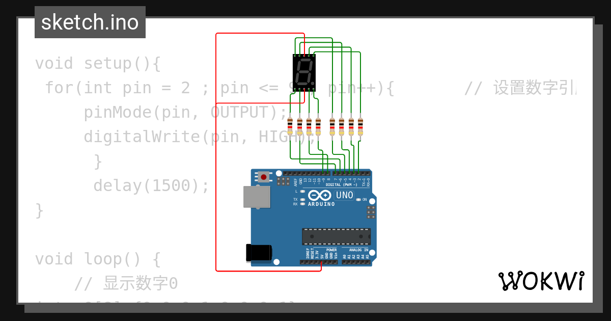数码管显示 Wokwi Esp32 Stm32 Arduino Simulator