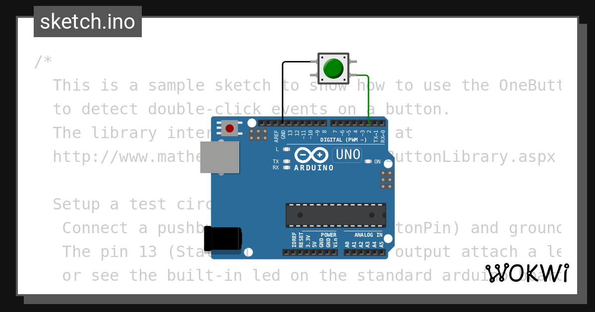 Onebuttonlib Wokwi Esp32 Stm32 Arduino Simulator