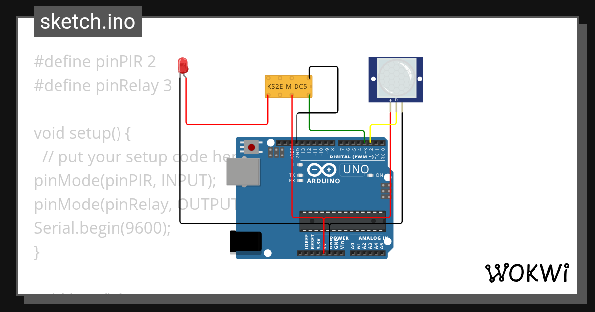 Praktik Arduino, Relay dan PIR Serial Monitor Lalu Andika Rahmat Suhada - Wokwi ESP32, STM32 ...