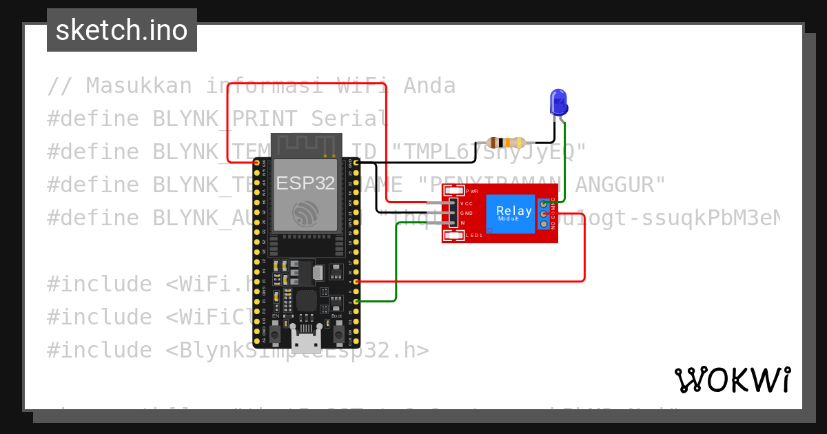 Blynkrelay Wokwi Esp32 Stm32 Arduino Simulator