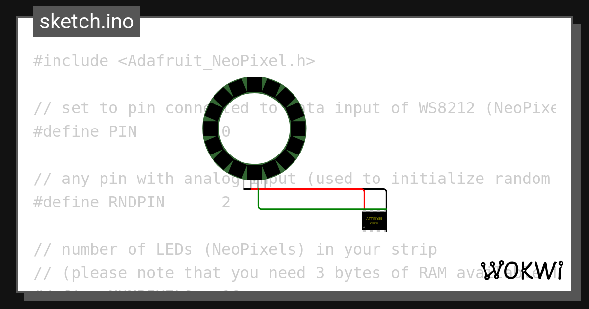 Neopixels And Attiny85 Wokwi Esp32 Stm32 Arduino Simulator