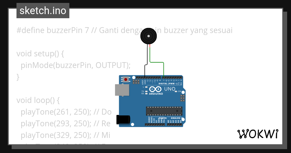 SIMULASI BUZZER - Wokwi ESP32, STM32, Arduino Simulator
