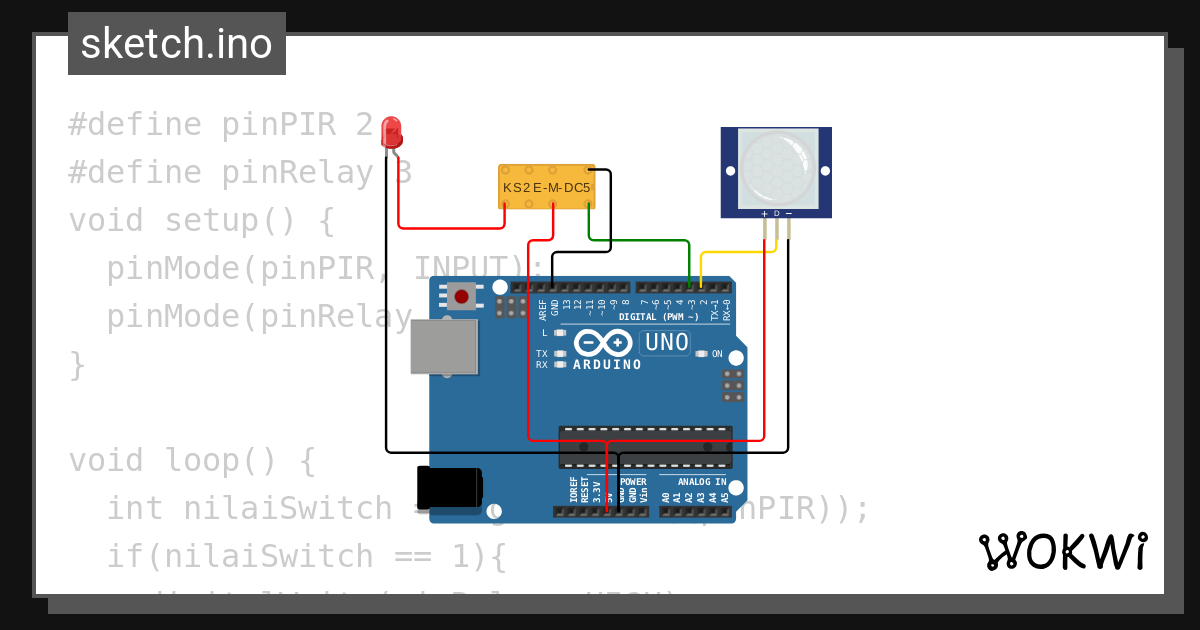 Praktik Arduino Relay Dan Pir Lalu Andika Rahmat Suhada Wokwi Esp32 Stm32 Arduino Simulator