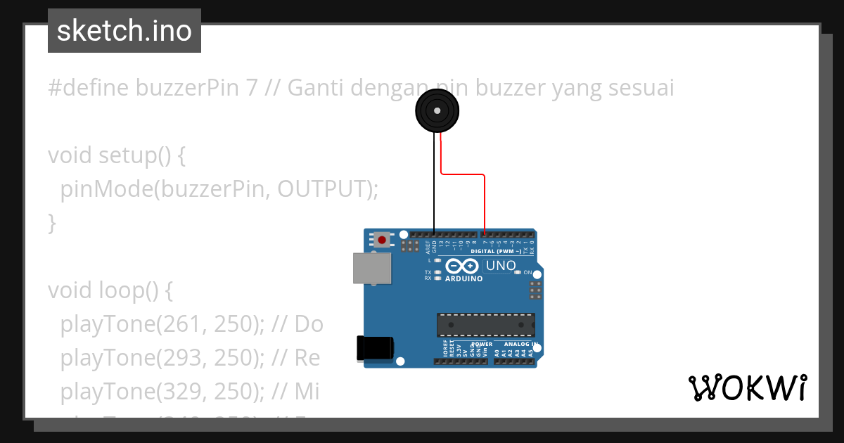 Simulasi Project Buzzer - Wokwi ESP32, STM32, Arduino Simulator