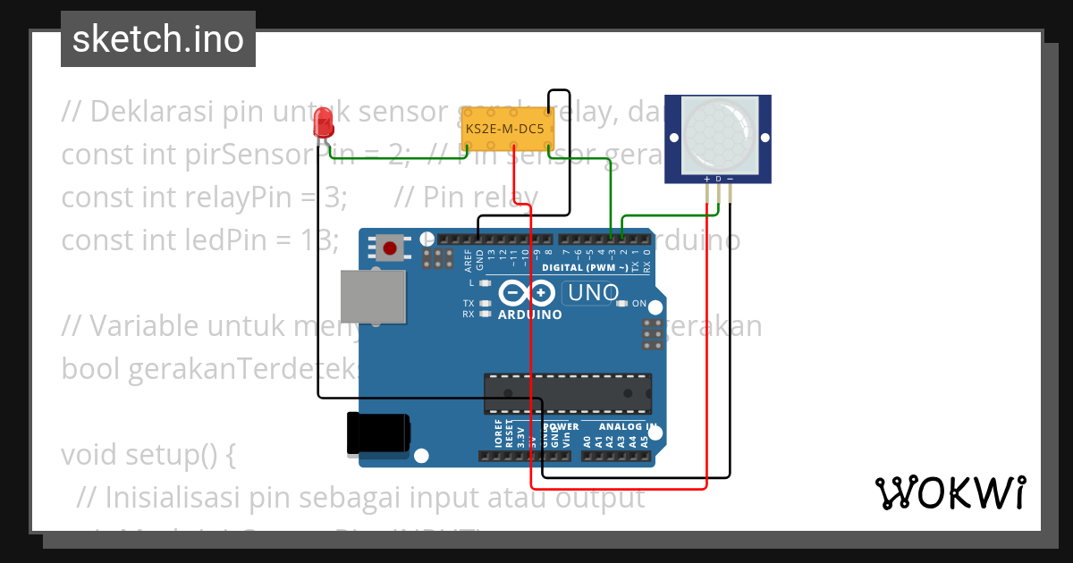 Relay dan pir - Wokwi ESP32, STM32, Arduino Simulator