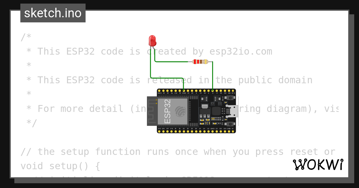 Esp32 Led Blink Wokwi Esp32 Stm32 Arduino Simulator