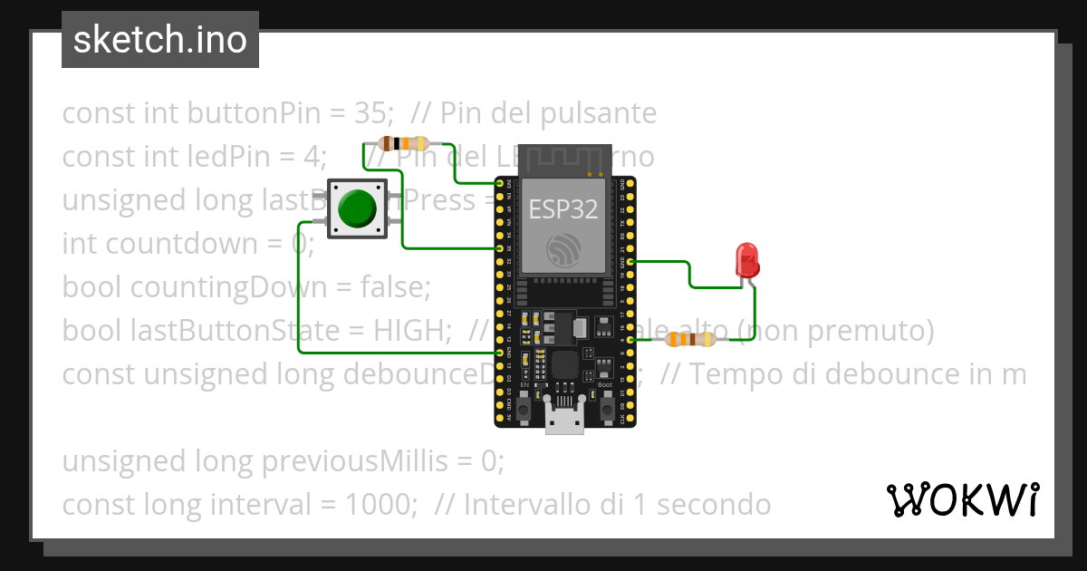 conto alla rovescia - Wokwi ESP32, STM32, Arduino Simulator