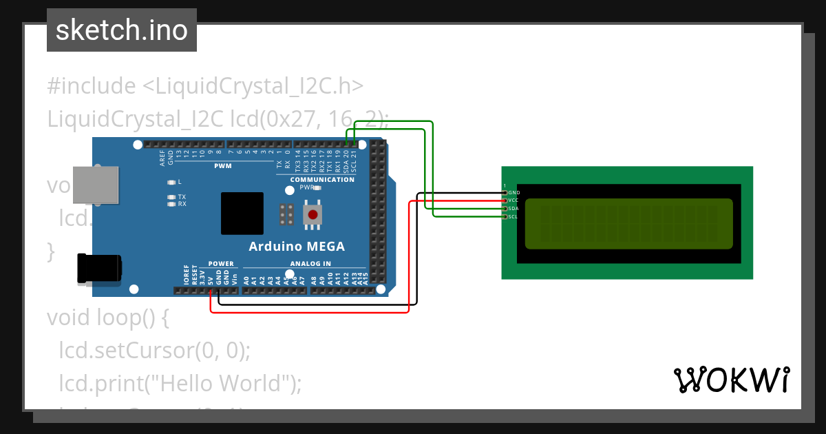 simple display text - Wokwi ESP32, STM32, Arduino Simulator