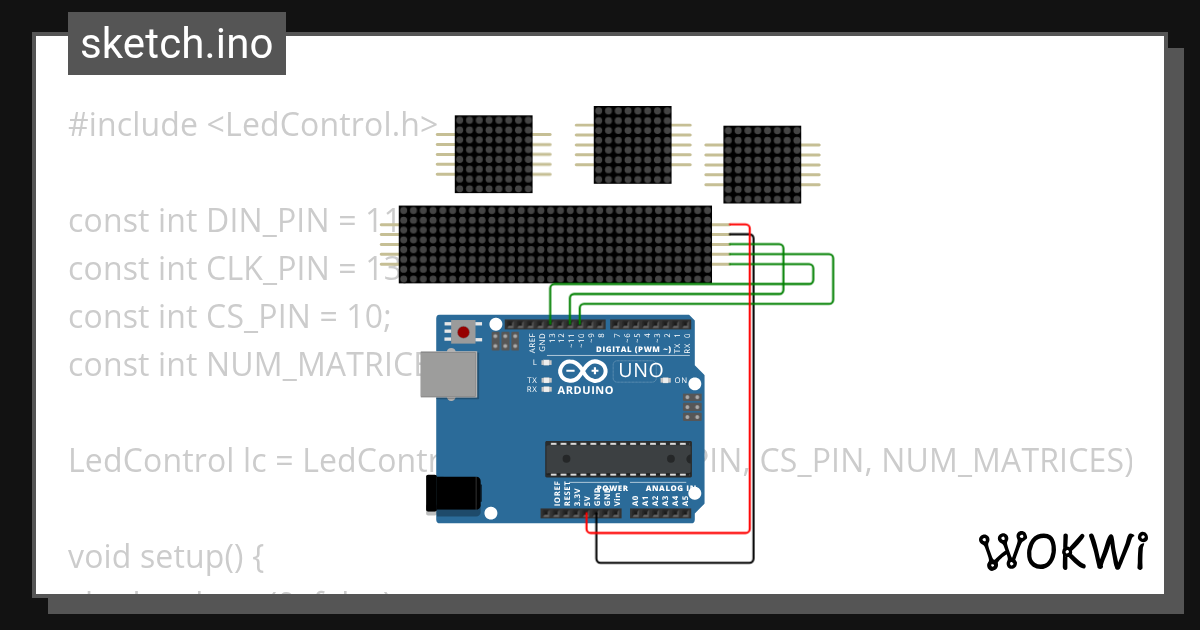 matrix led,1/1 - Wokwi ESP32, STM32, Arduino Simulator
