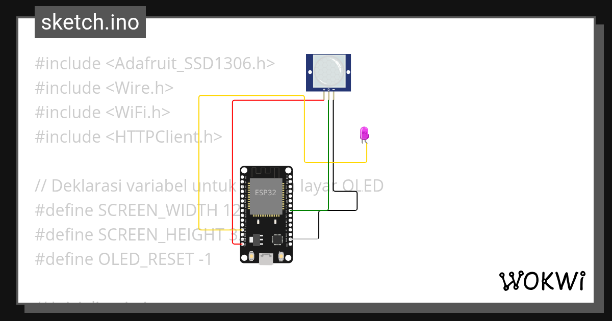 Tugas IoT_Thamita Anggraini-2009020088_PIR (motion sensor) ESP32 - Wokwi ESP32, STM32, Arduino ...