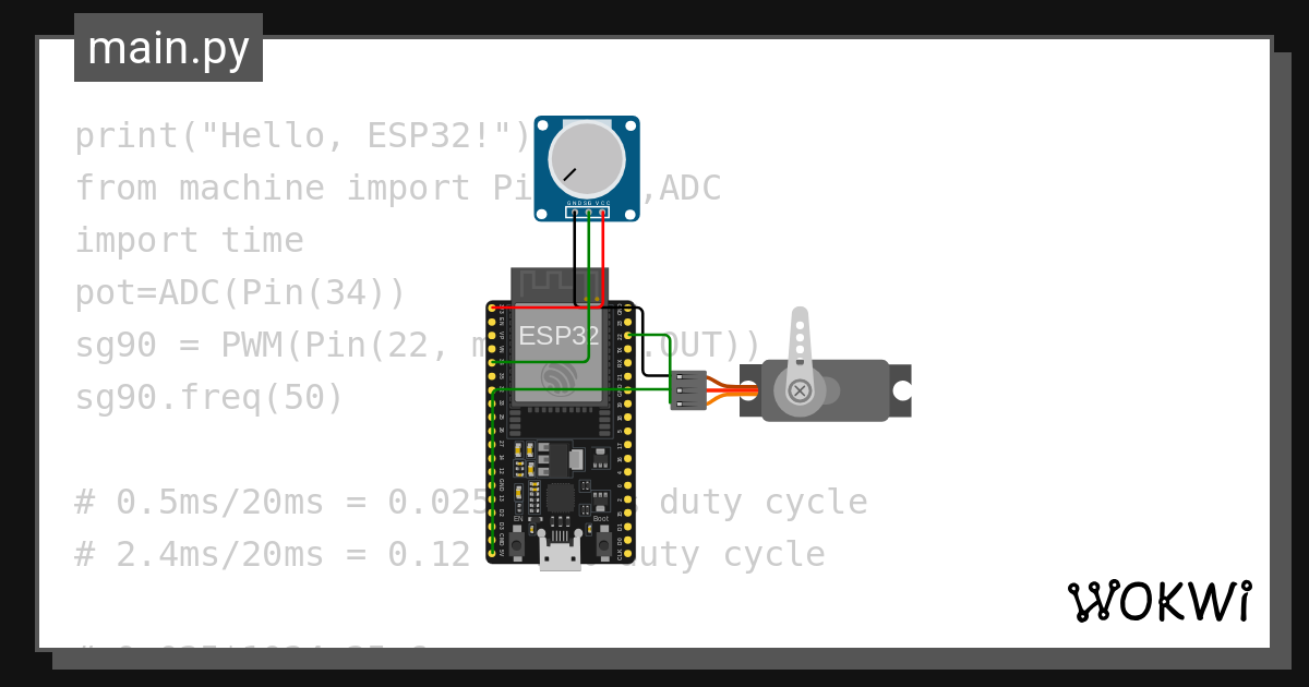 Servo Esp32 Wokwi Esp32 Stm32 Arduino Simulator