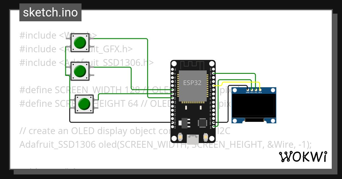 esp32 oled- simple Copy - Wokwi ESP32, STM32, Arduino Simulator